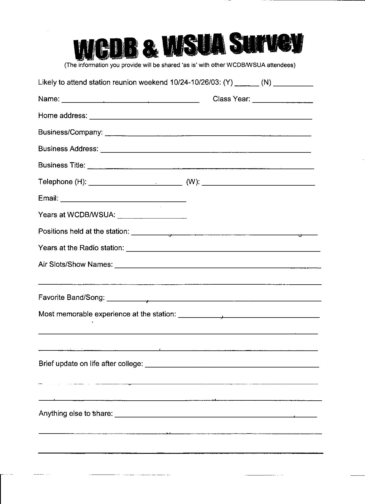 WCDB Anniversaries and Reunions | wcdb.org